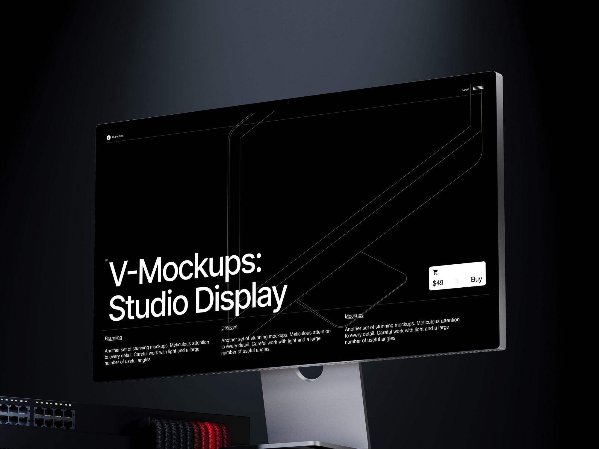 Studio Display Mockup Angled View | by LS.GRAPHICS